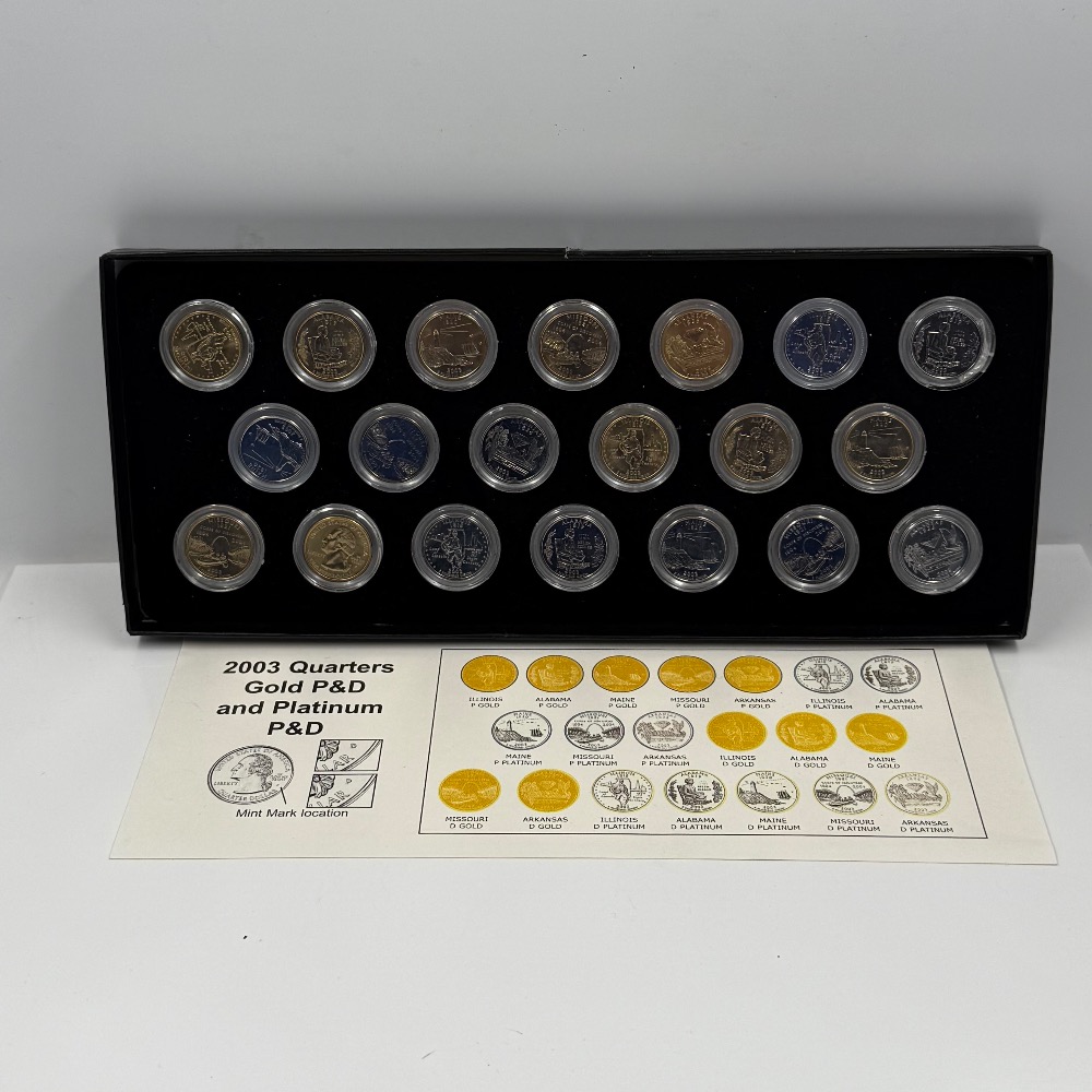 Pre-owned 2003 QUARTERS GOLD P&D AND PLATINUM COMPLETE SET - Own4Less